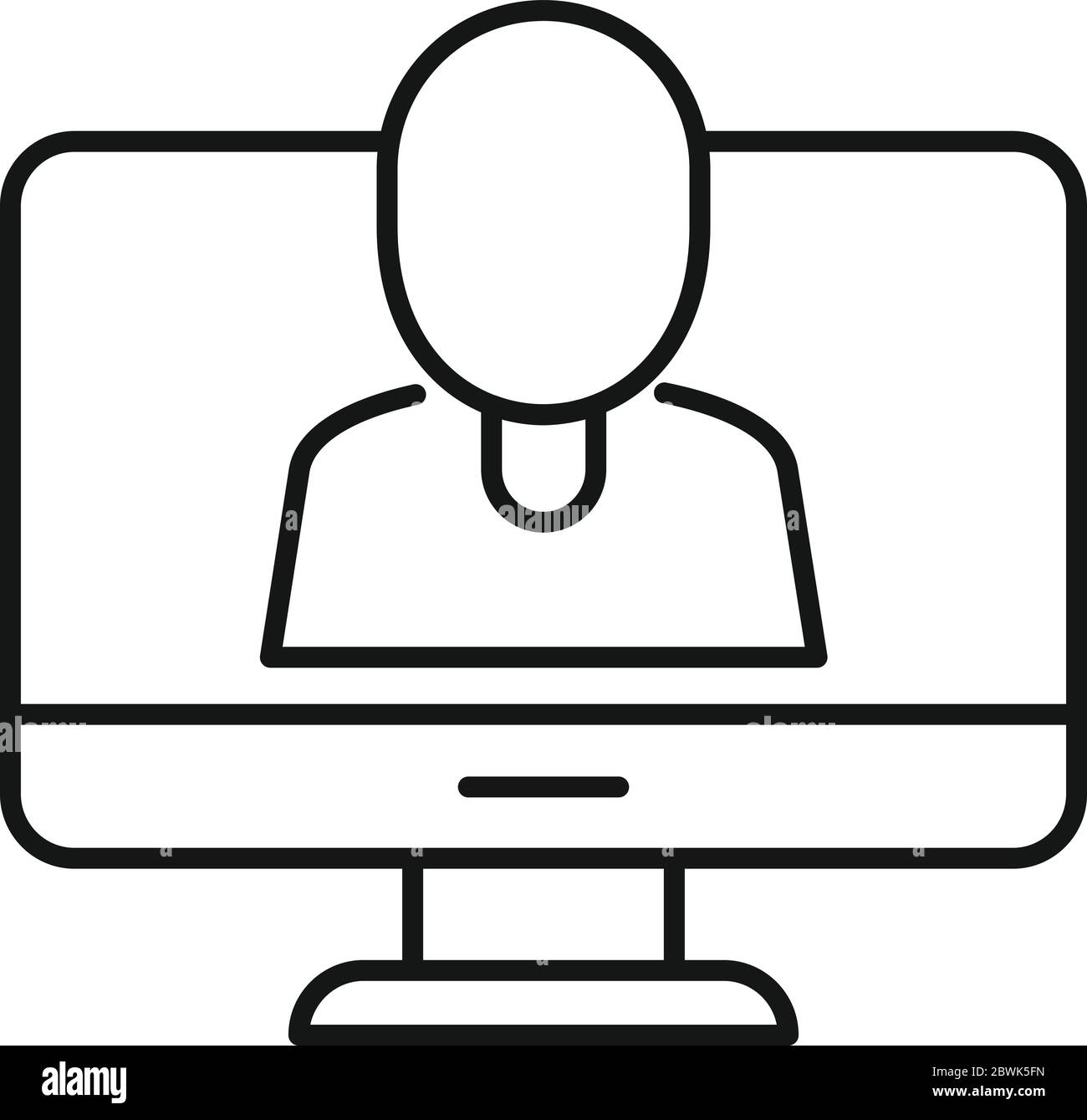 Online live lesson icon. Outline online live lesson vector icon for web ...