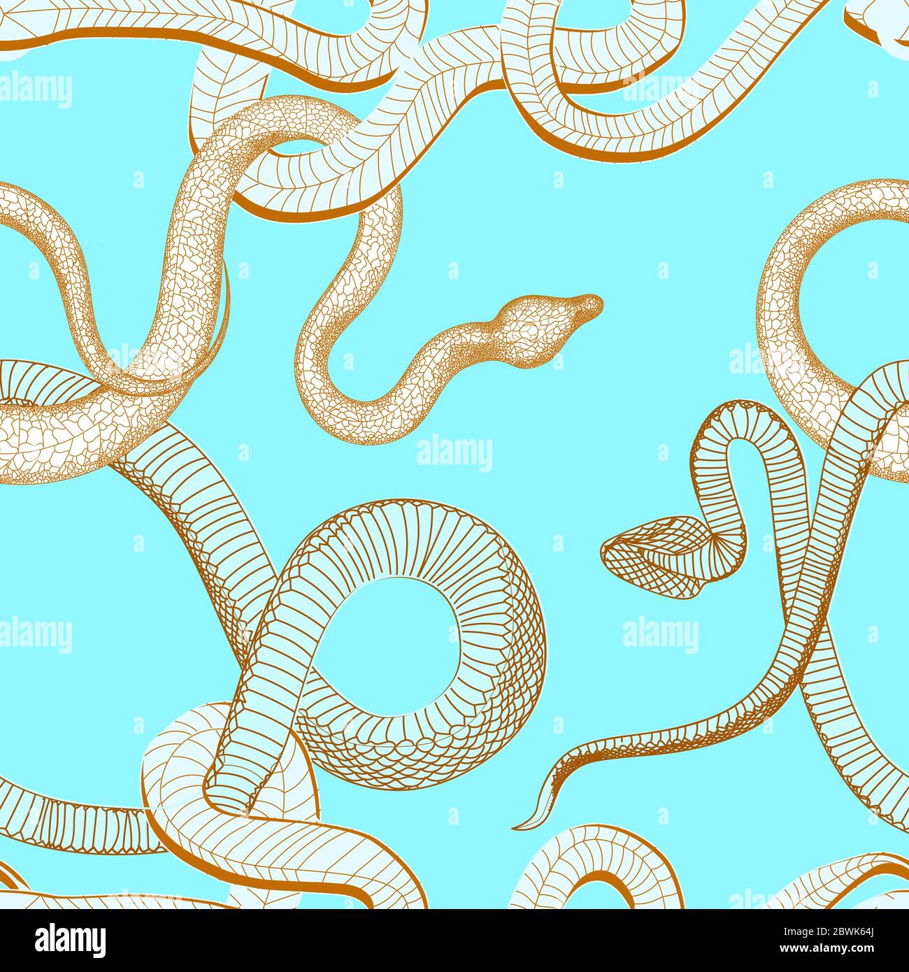 Adjoining, amphibian. Snakes seamless pattern Stock Vector Image & Art ...