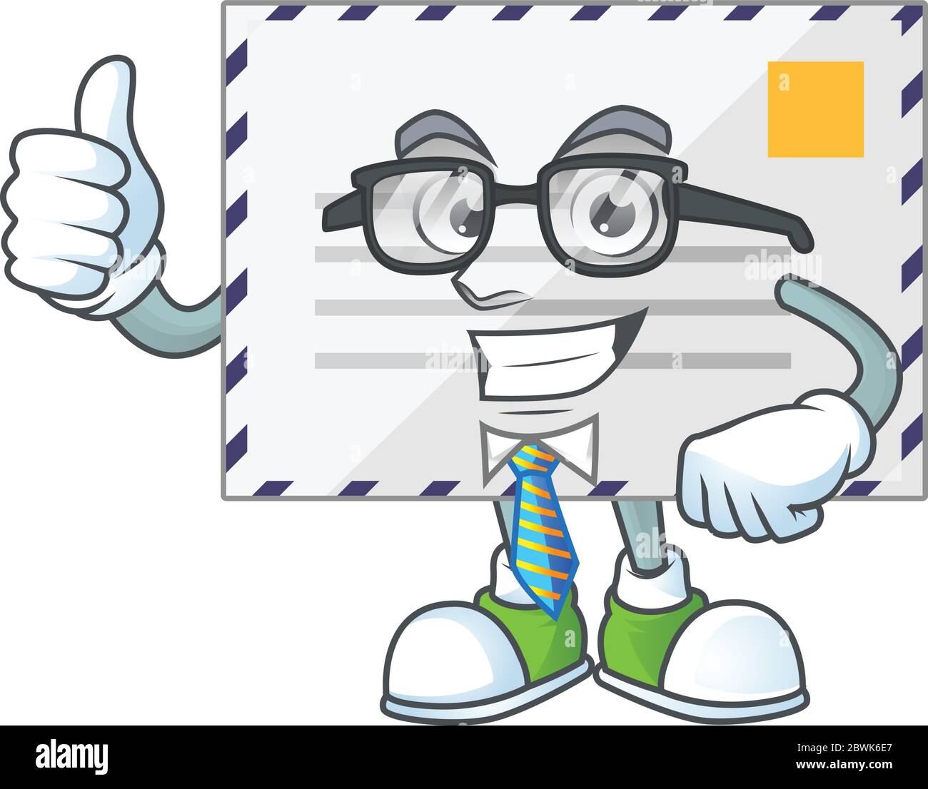 cartoon drawing concept of letter as a successful businessman Stock ...