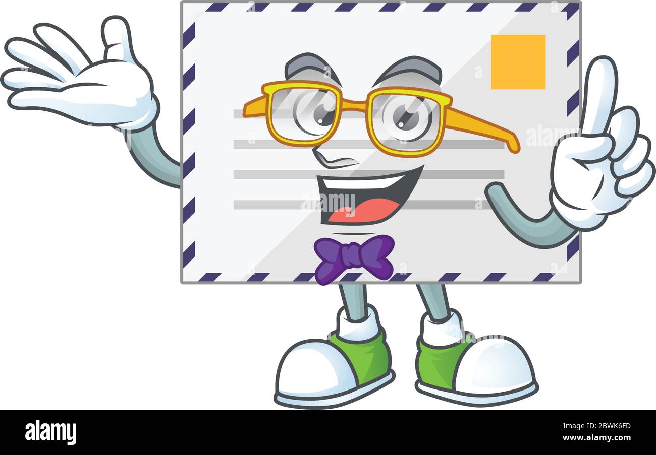 Cartoon character design of nerd letter with weird glasses Stock Vector ...