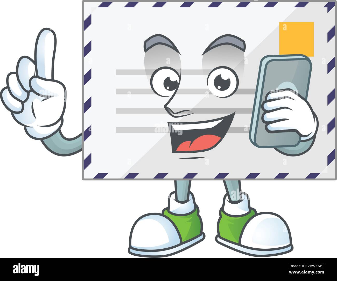 cartoon drawing concept of letter speaking with friends on phone Stock ...