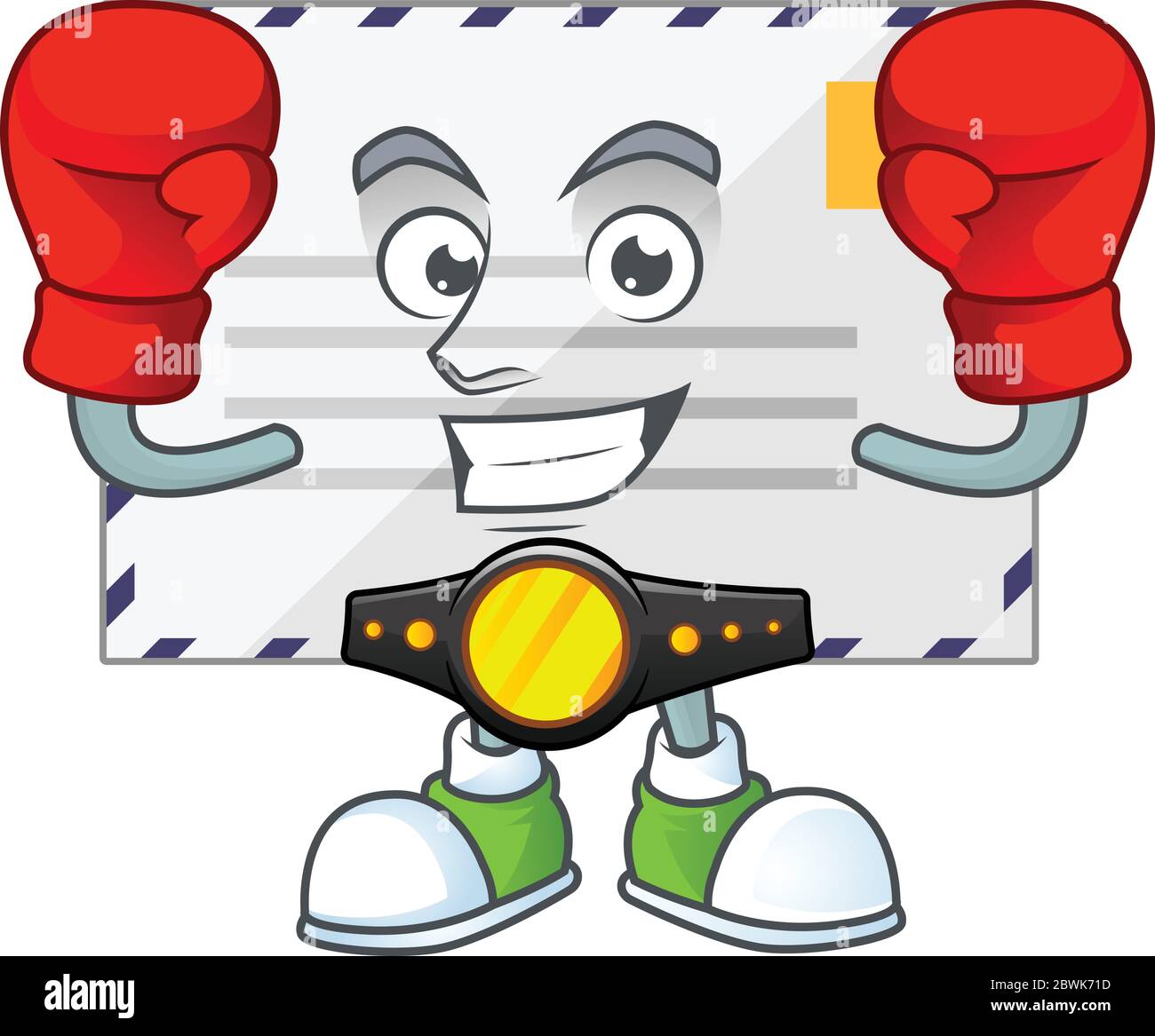 Caricature picture of letter boxing athlete on the arena Stock Vector ...