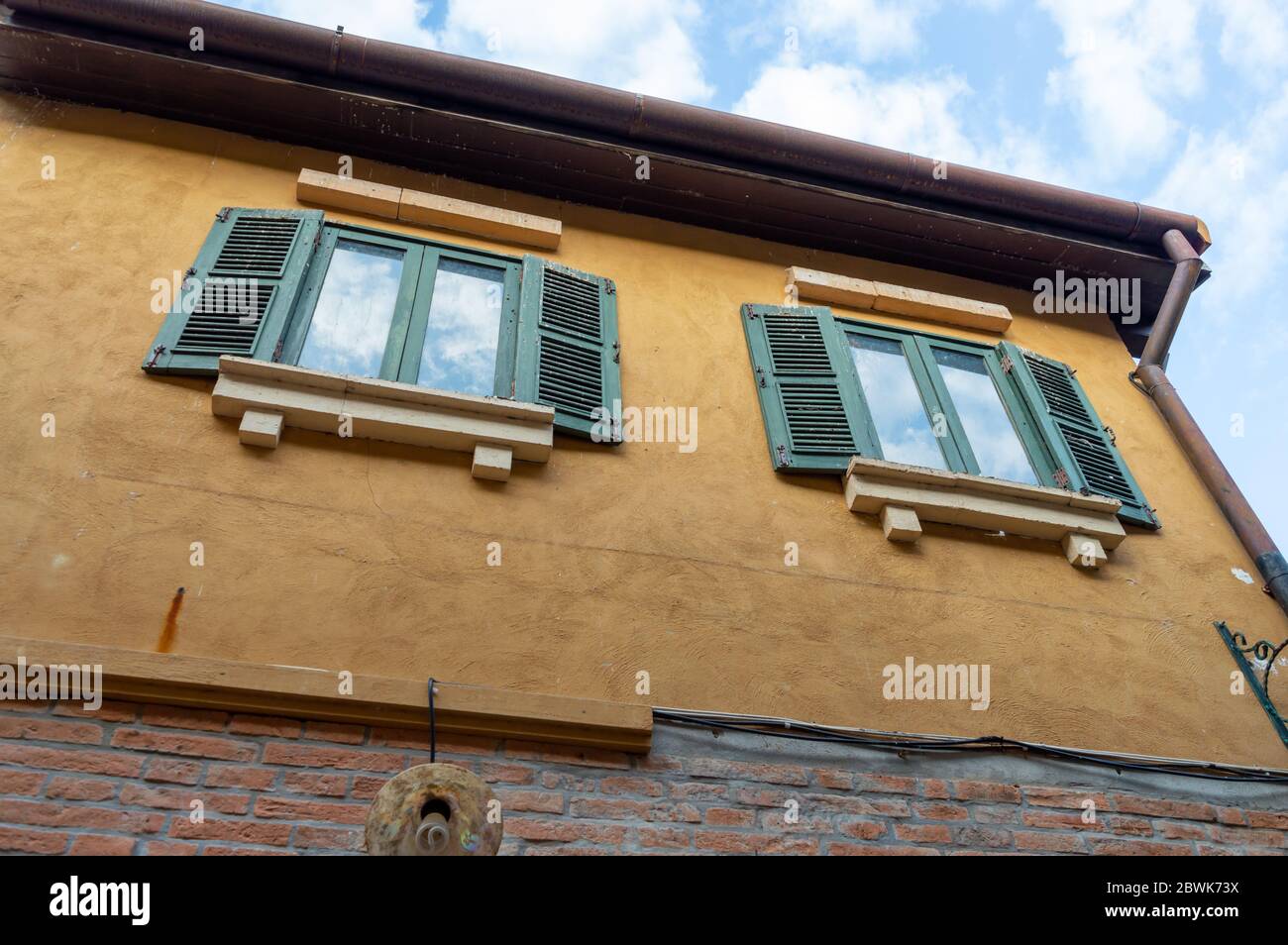 Italian style wooden faces, colorful Italian-style architecture Stock ...