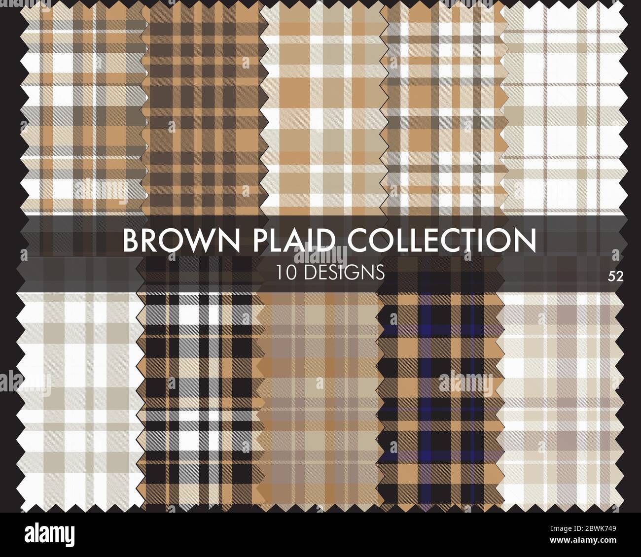 Brown Plaid Tartan Seamless Pattern Collection - Brown plaid, checkered ...