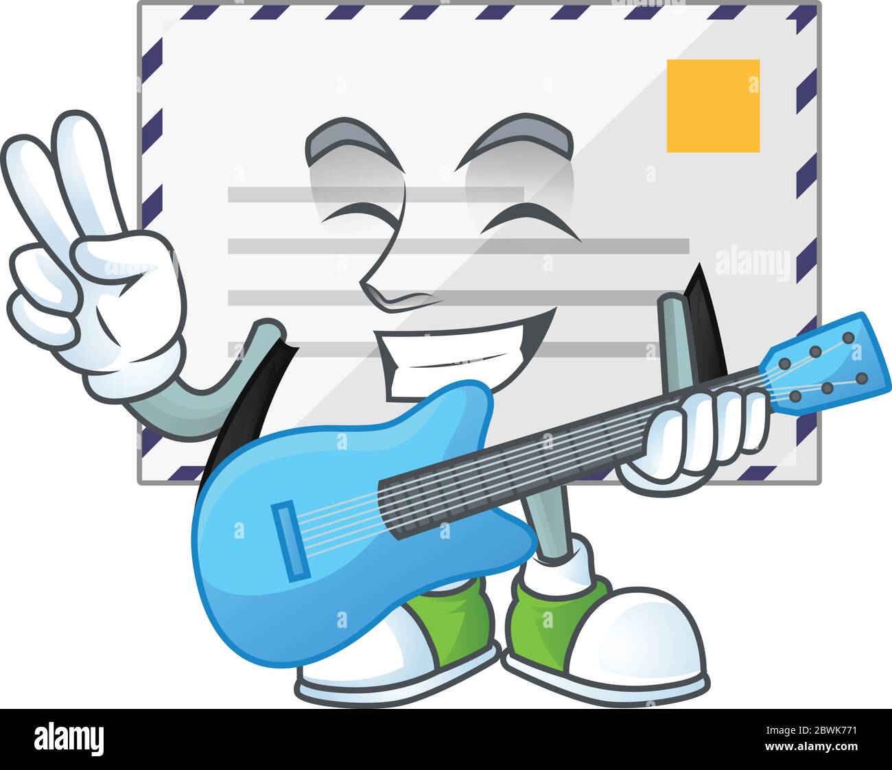 Letter cartoon character style plays music with a guitar Stock Vector ...