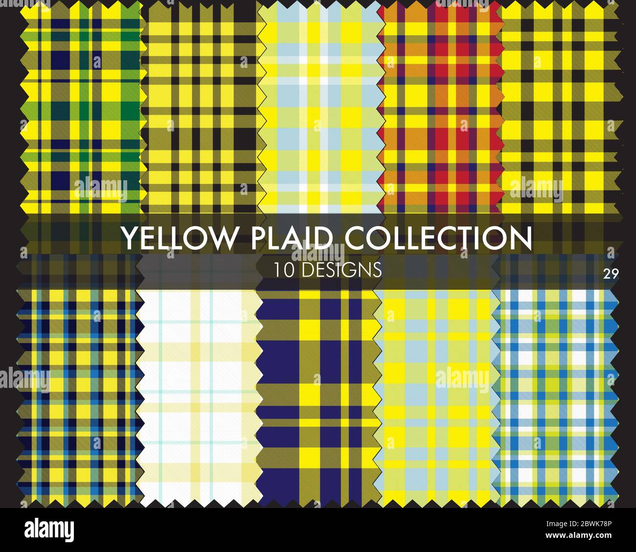 Yellow Plaid Tartan Seamless Pattern Collection - Yellow Plaid tartan ...