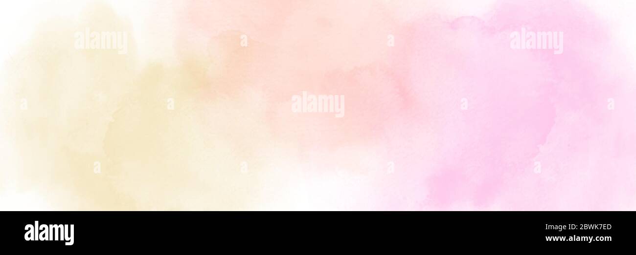 Pastel light yellow, orange and pink watercolor for background. Stain ...