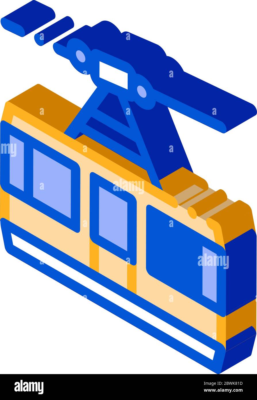 Public Transport Aerial Lift isometric icon vector illustration Stock ...
