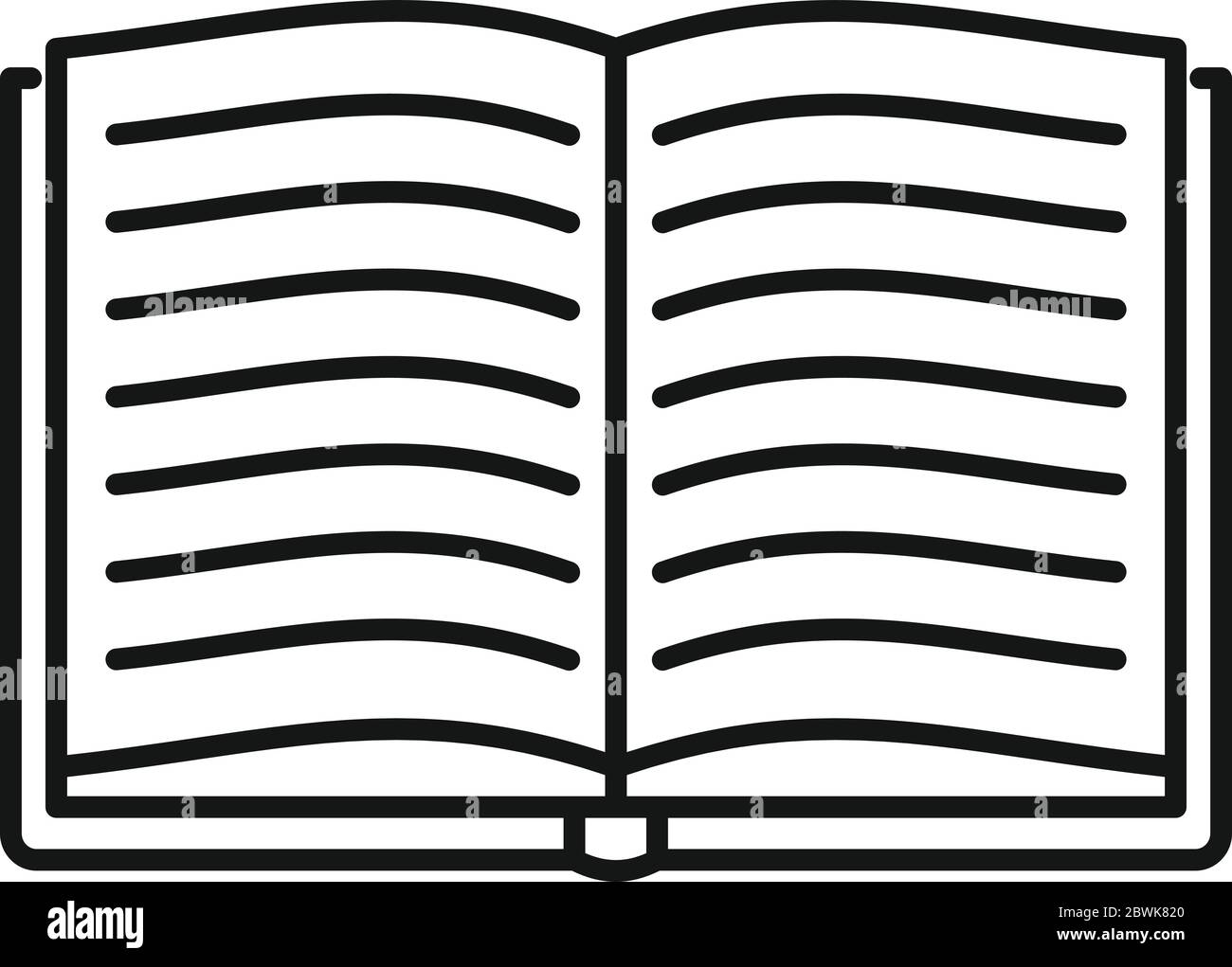 Open book icon. Outline open book vector icon for web design isolated ...