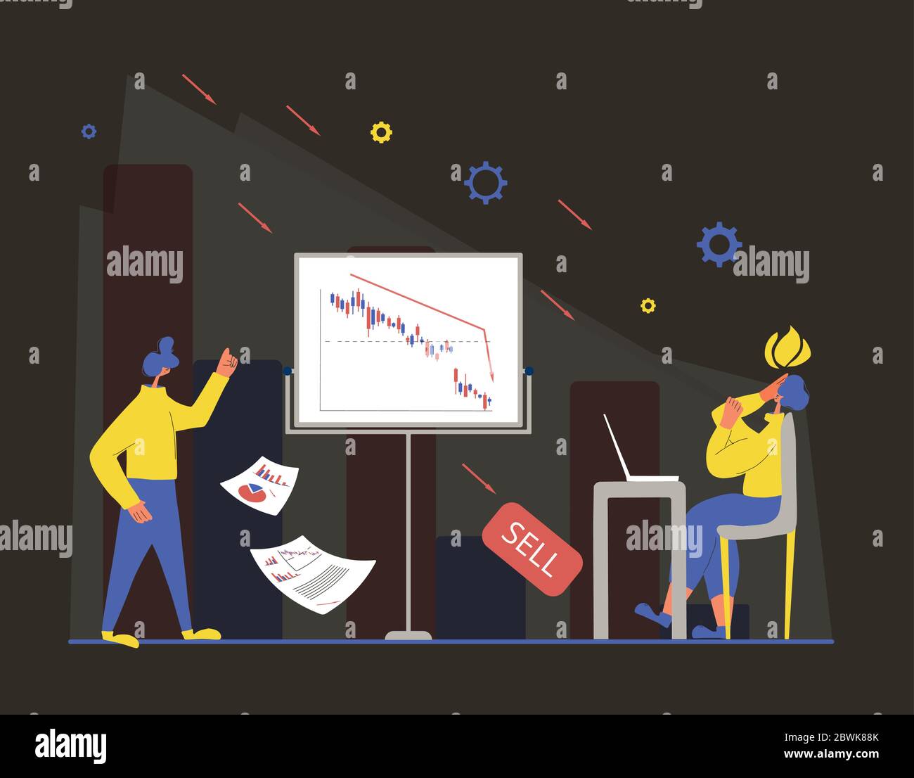 Stock market trader panic Stock Vector Images - Alamy