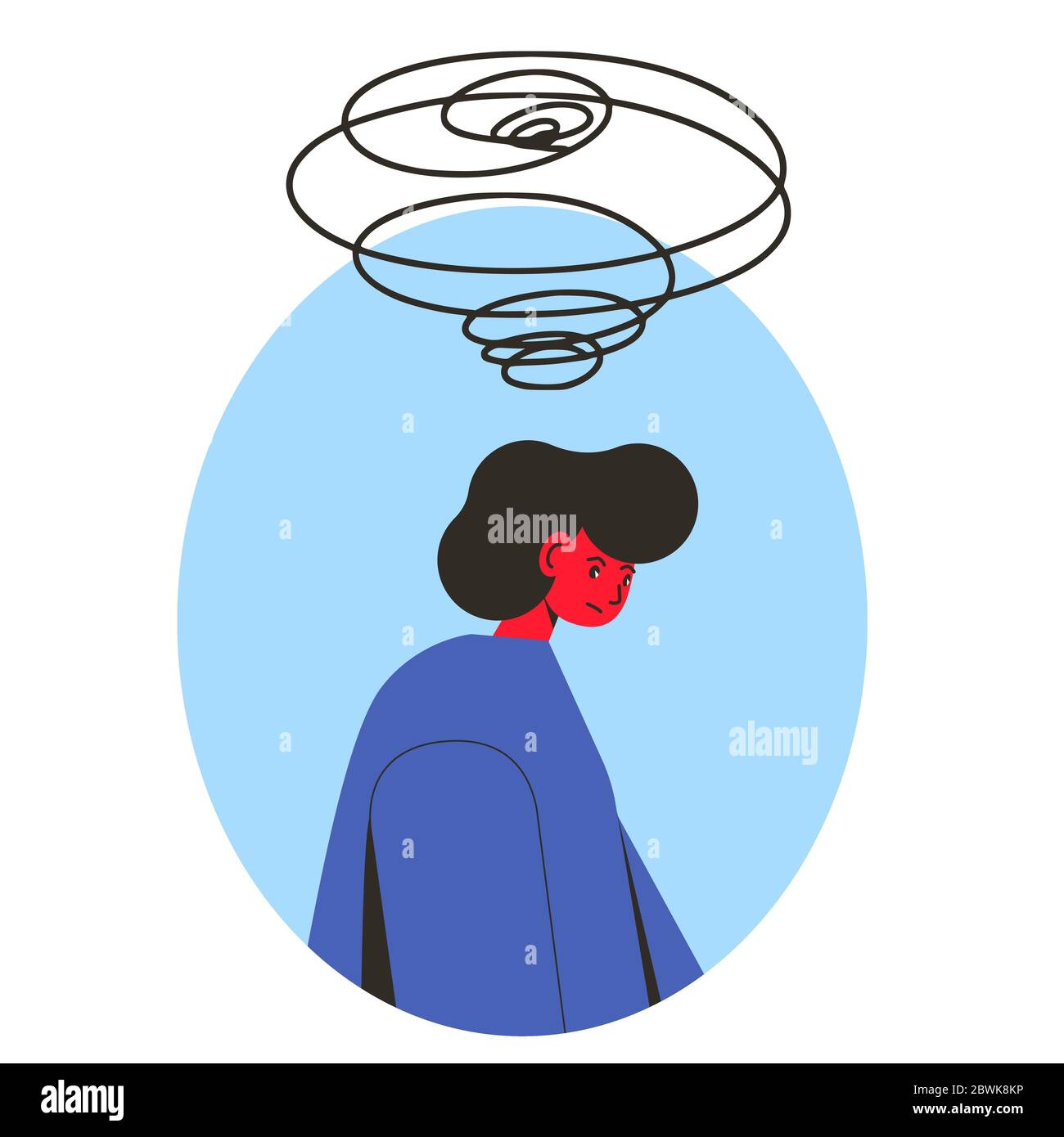 Young man in depression portrait. Male patient with psychological ...