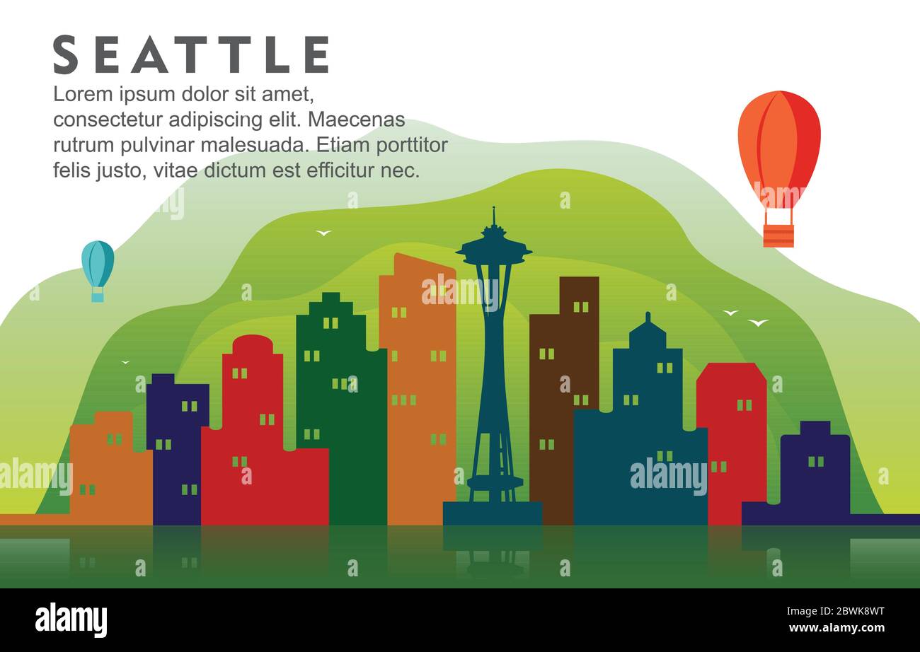 Seattle urban view Stock Vector Images - Alamy
