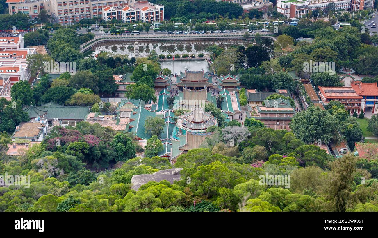 Aerial view on Nanputuo Temple (South Putuo Temple Stock Photo - Alamy