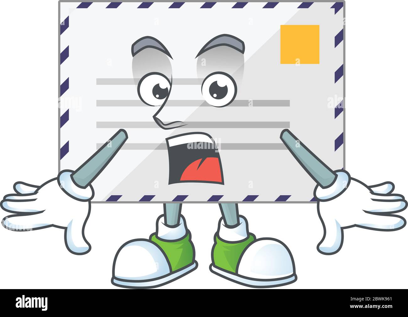 A caricature concept design of letter with a surprised gesture Stock ...