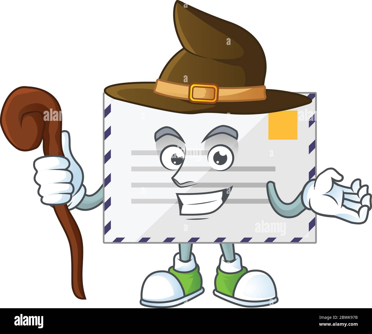 sneaky and tricky Witch letter cartoon drawing concept Stock Vector ...