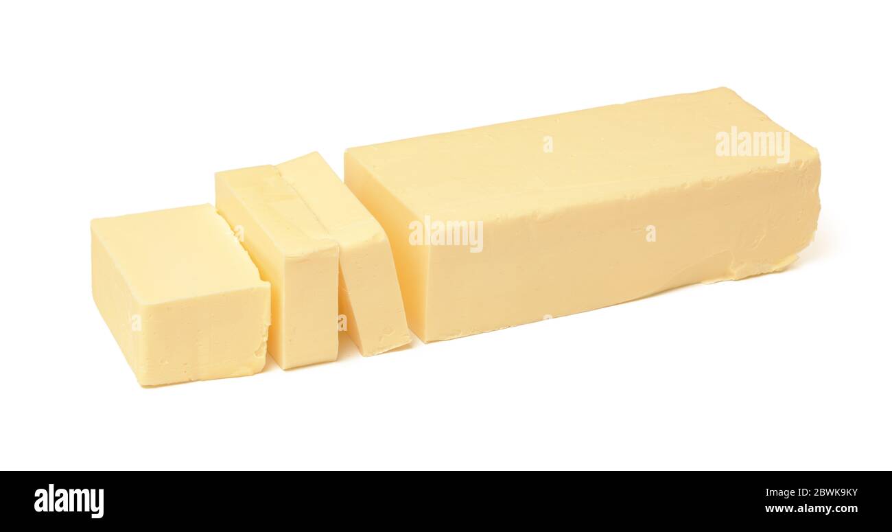 Block of butter isolated on white background Stock Photo - Alamy