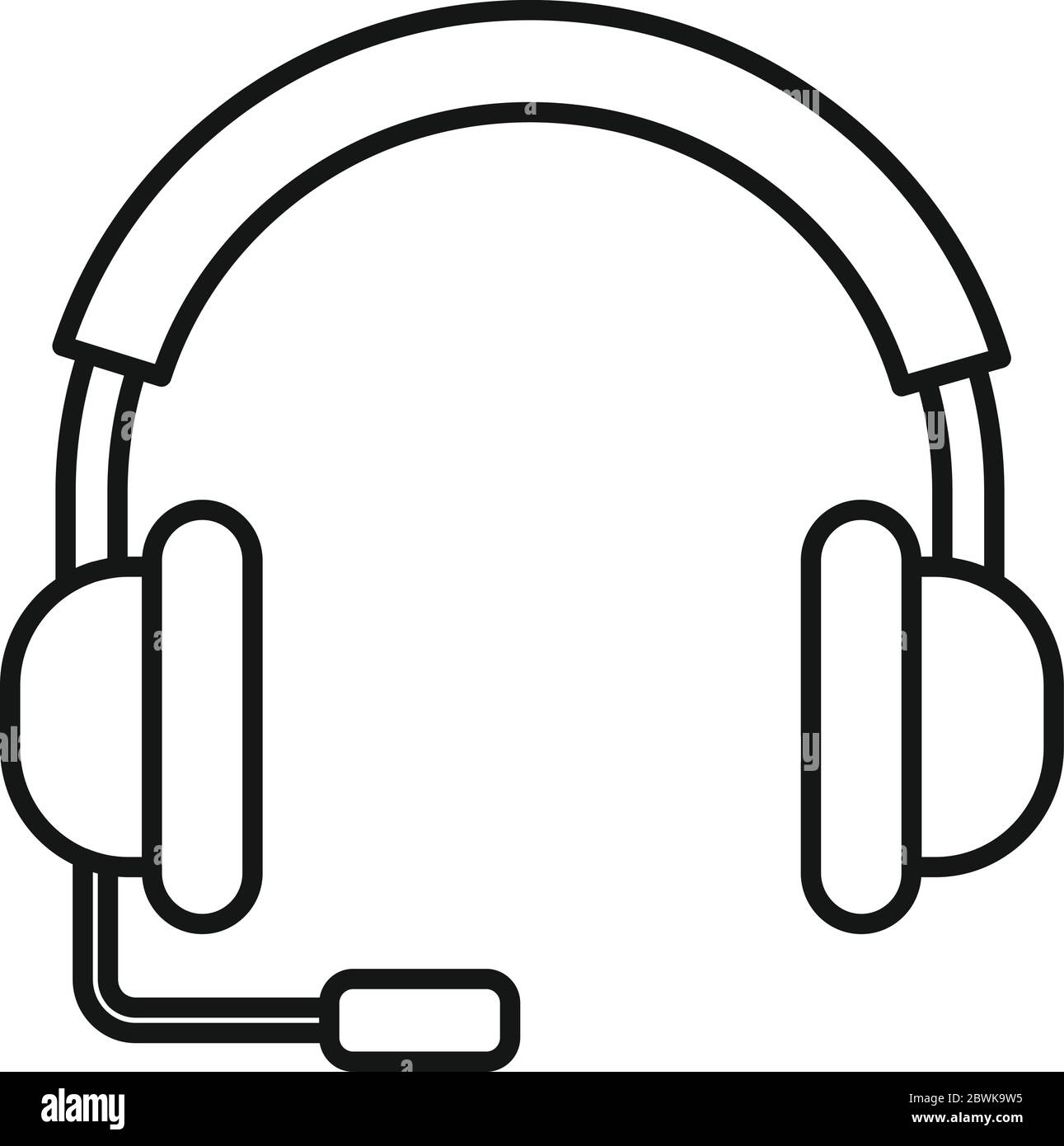 Lesson headset icon. Outline lesson headset vector icon for web design ...