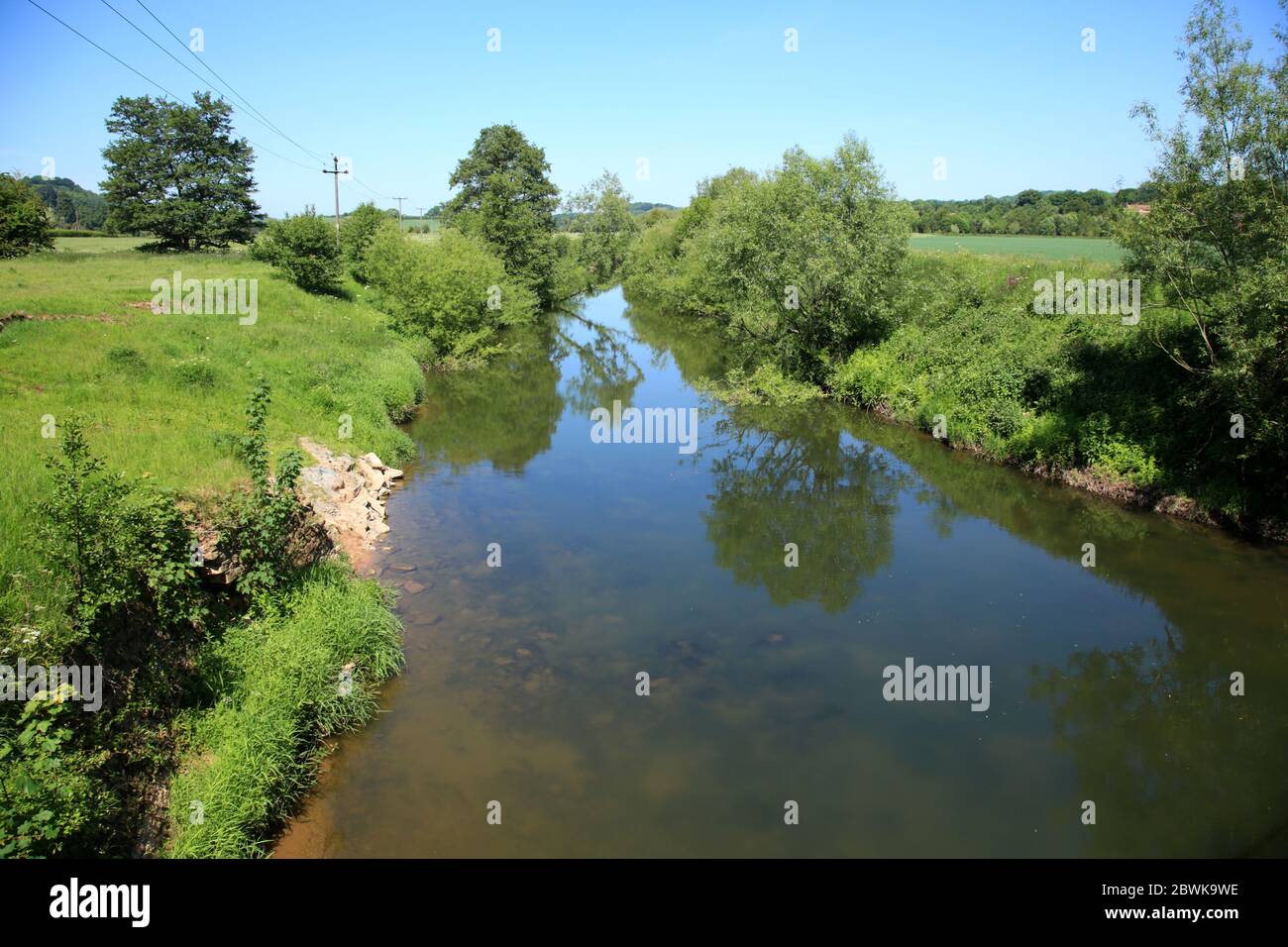 The river Teme at Shelsley Beauchamp, Worcestershire, England, UK Stock ...