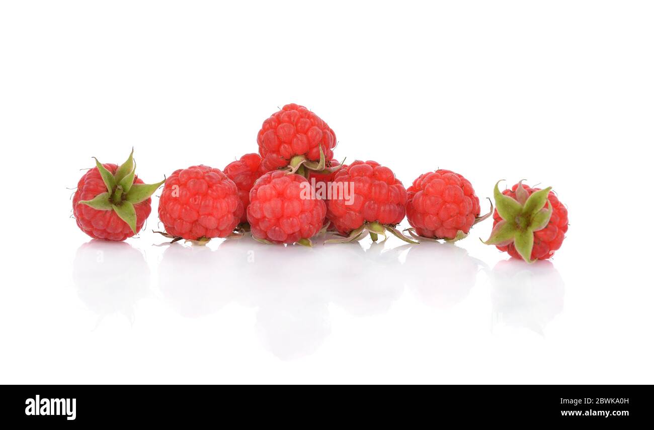 Close up of raspberry isolated on white background Stock Photo - Alamy