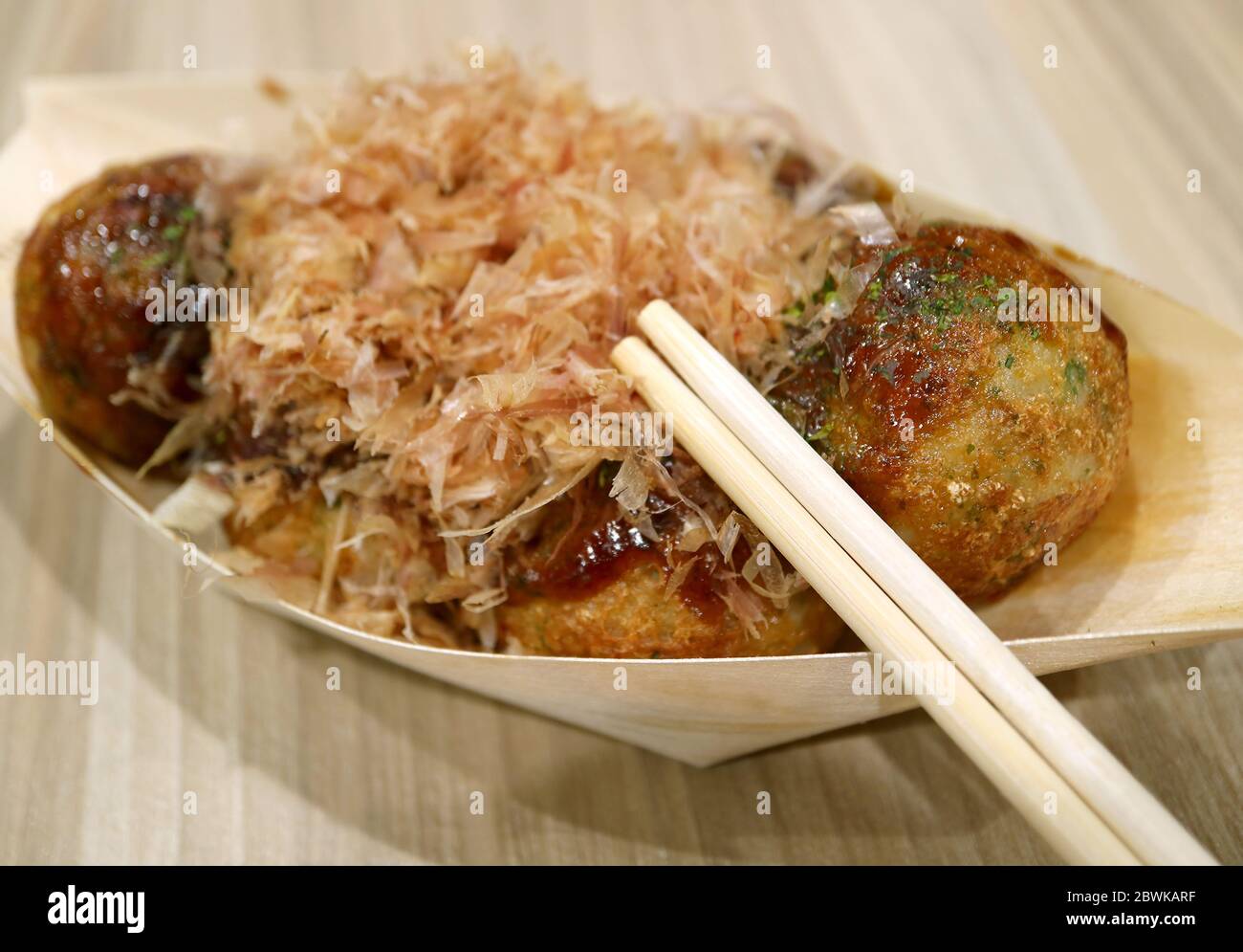 Closeup a Bowl of Takoyaki Octopus Balls, One of the Most Popular ...