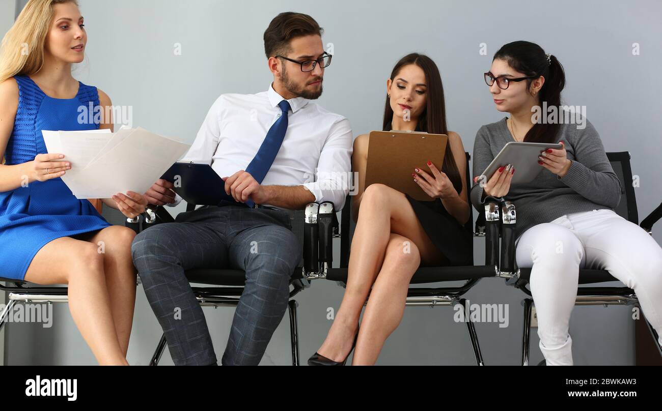 Group of people discussing their previous lecture Stock Photo - Alamy