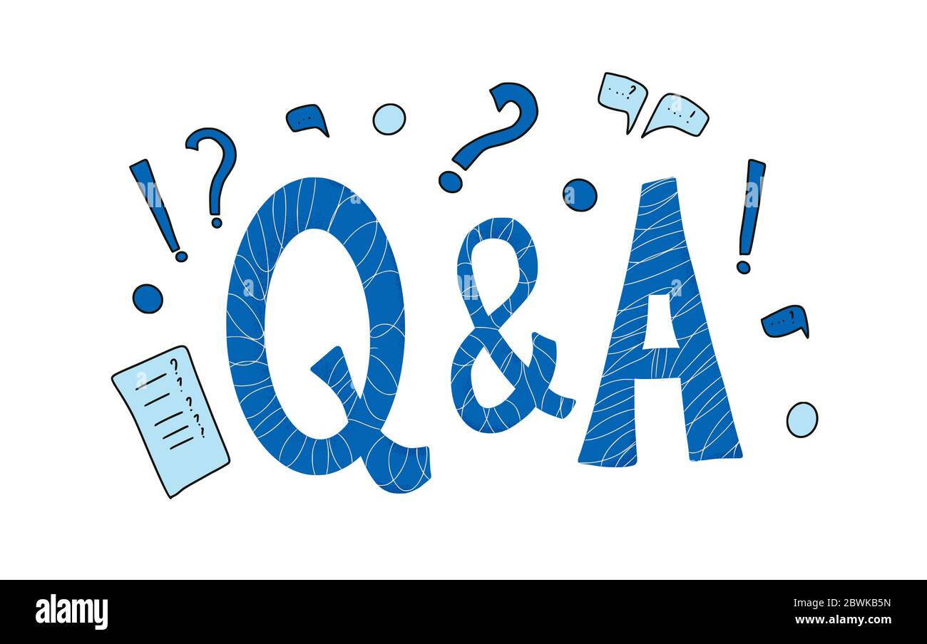 Q and A text emblem. Question & Answer. Vector illustration Stock ...