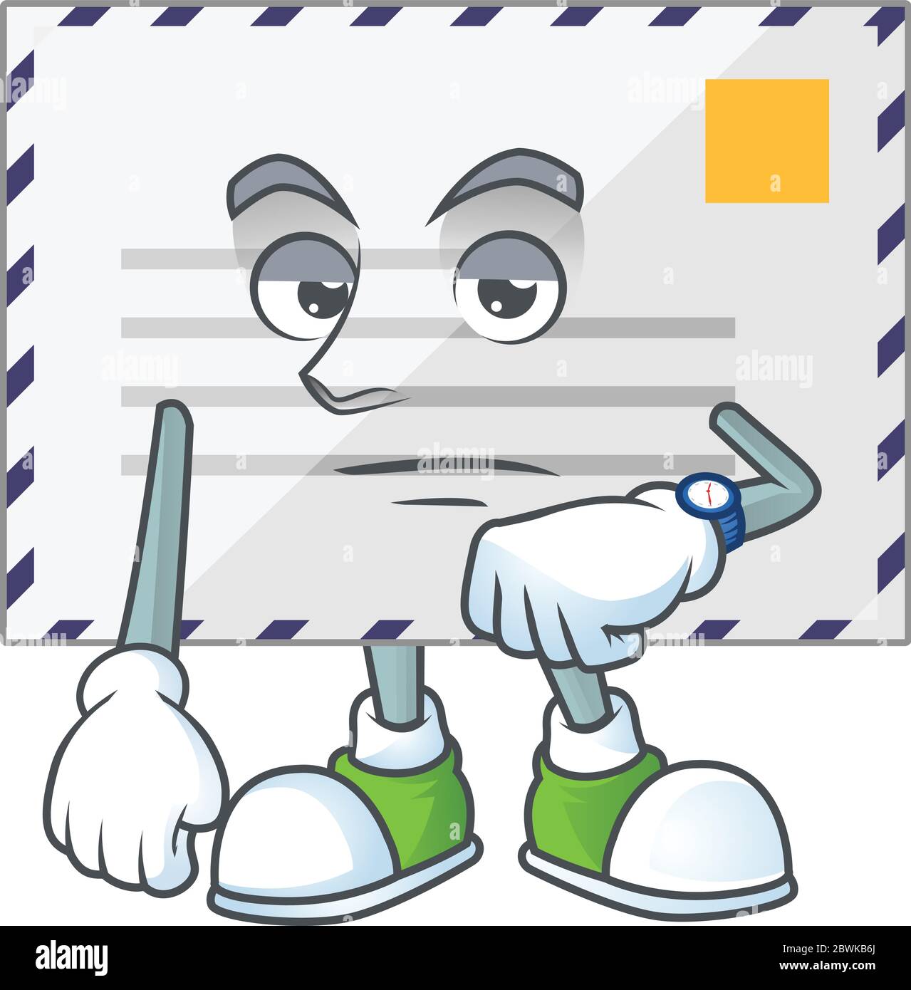 Letter showing waiting gesture cartoon design concept Stock Vector ...