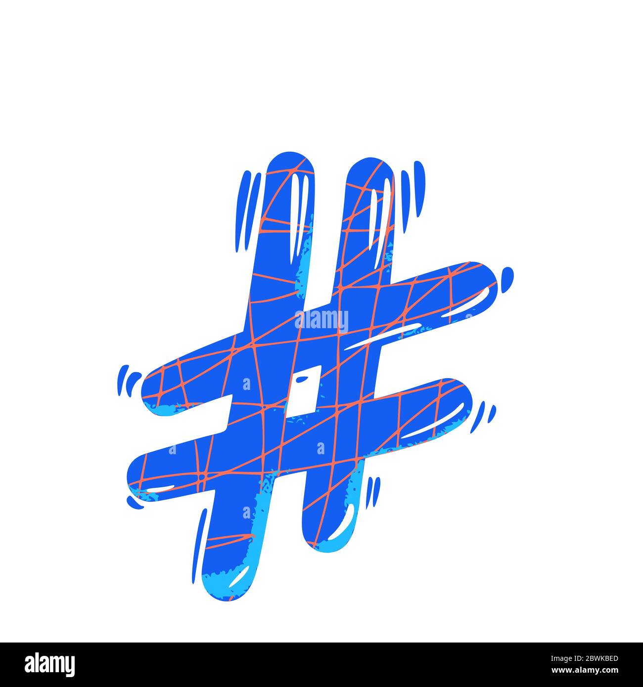 Hashtag or number sign isolated on white background. social media hash ...