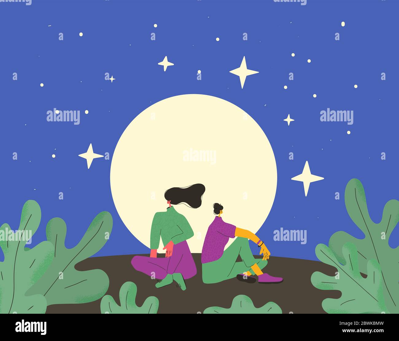 Two women under Stock Vector Images - Alamy