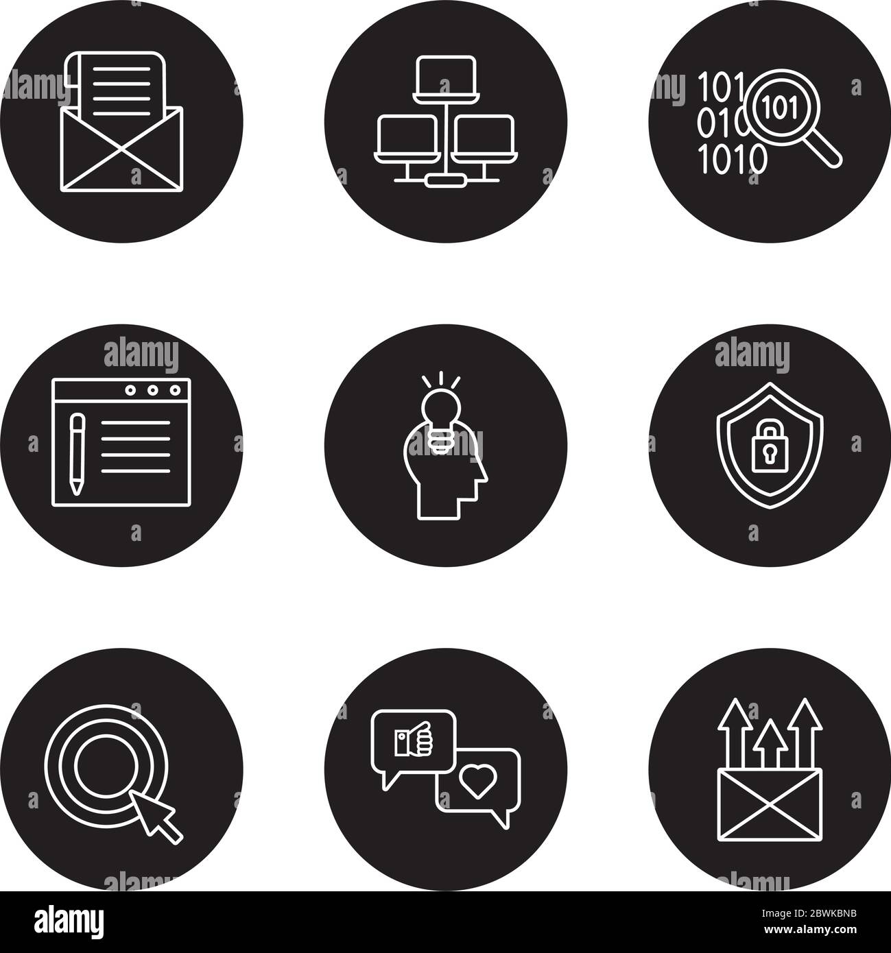 set of digital contents icons Stock Vector Image & Art - Alamy