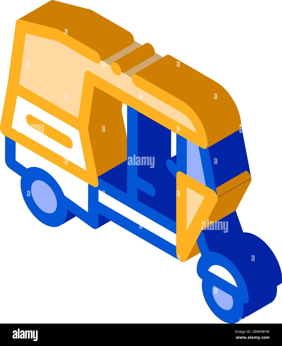 Public Transport Rickshaw isometric icon vector illustration Stock ...