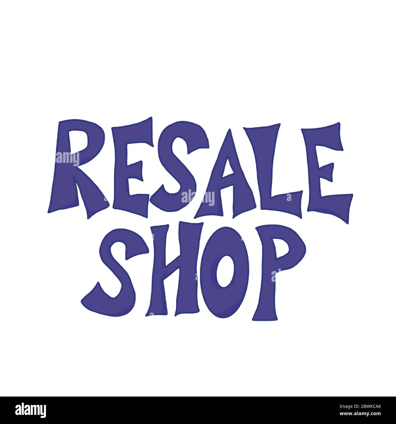 Resale shop hand drawn text emblem. Lettering isolated on white ...