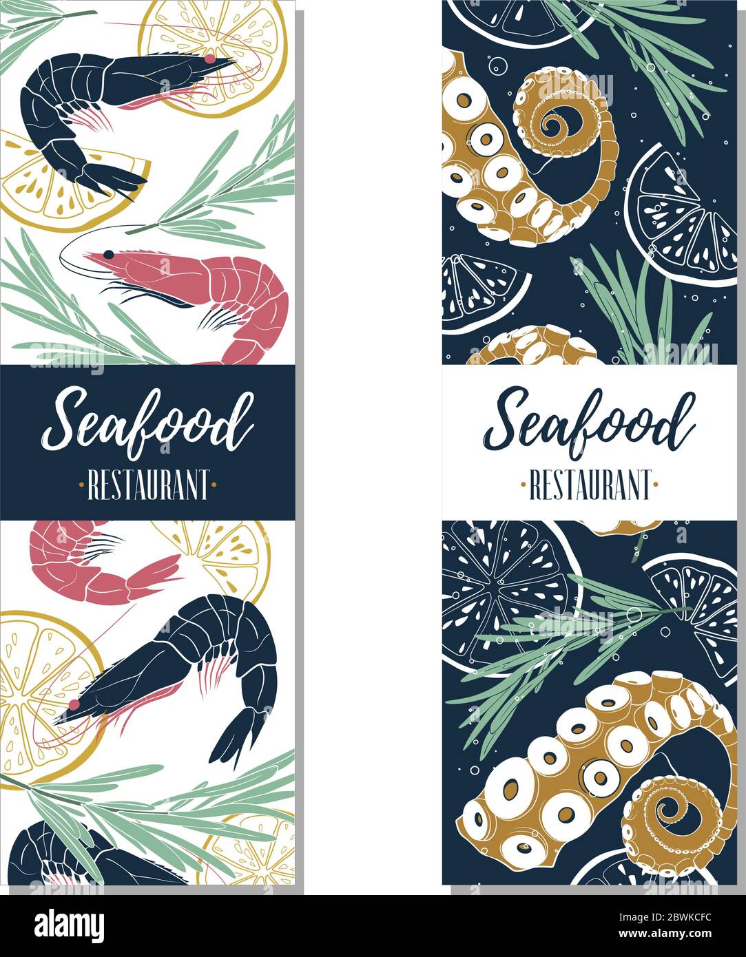 Menu seafood vector template brochure Cut Out Stock Images & Pictures ...