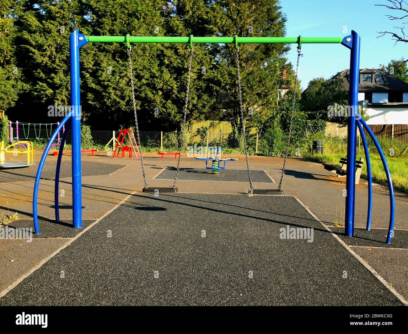 Playground area in local park hi-res stock photography and images - Alamy
