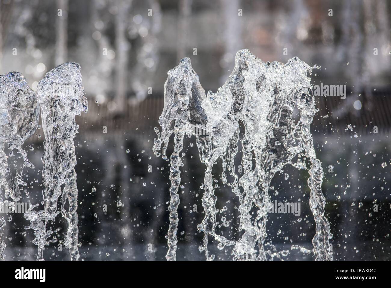 Row water fountains in park hi-res stock photography and images - Alamy