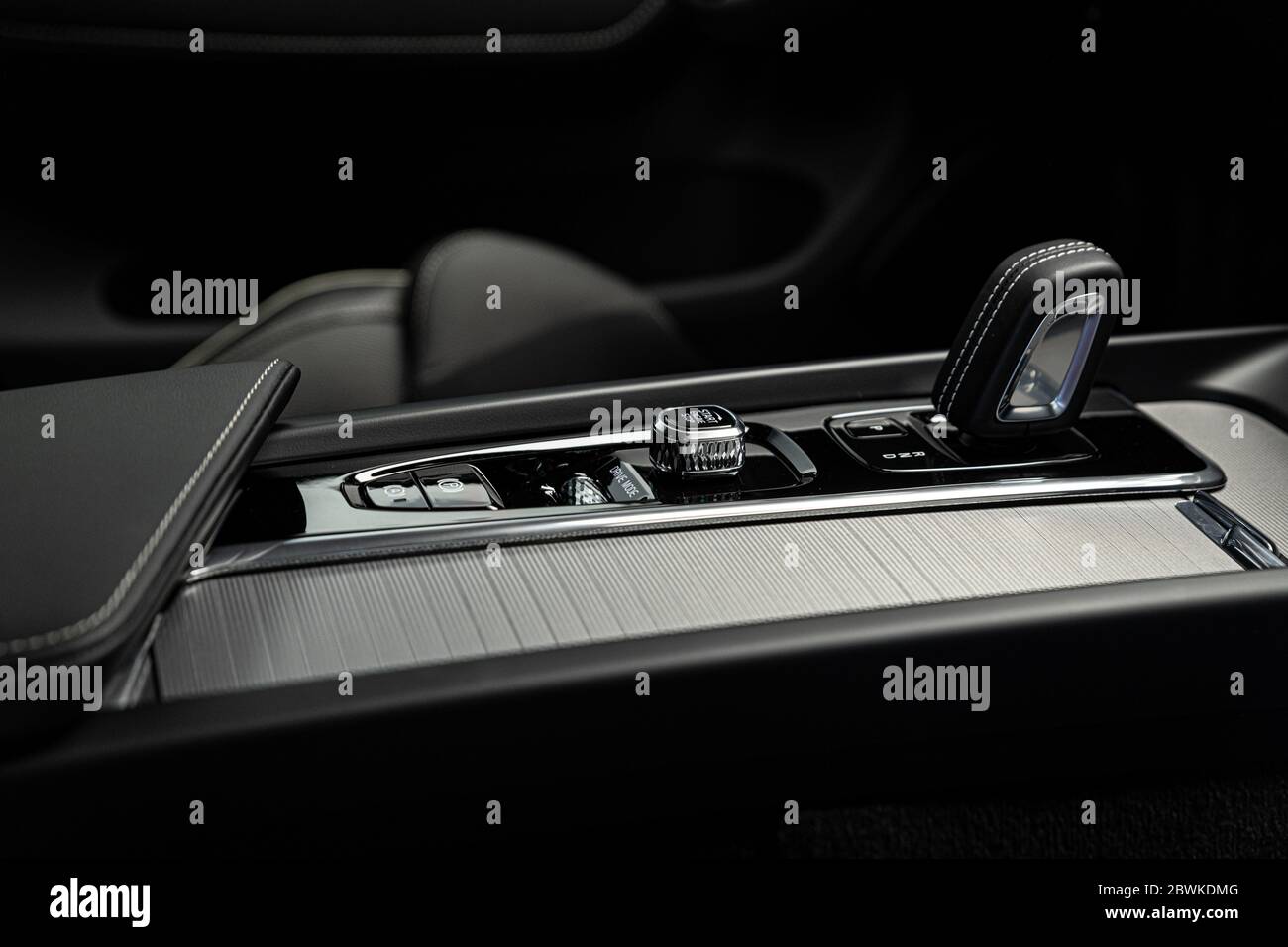 Automatic gearbox modes shifter lever and dashboard Stock Photo - Alamy