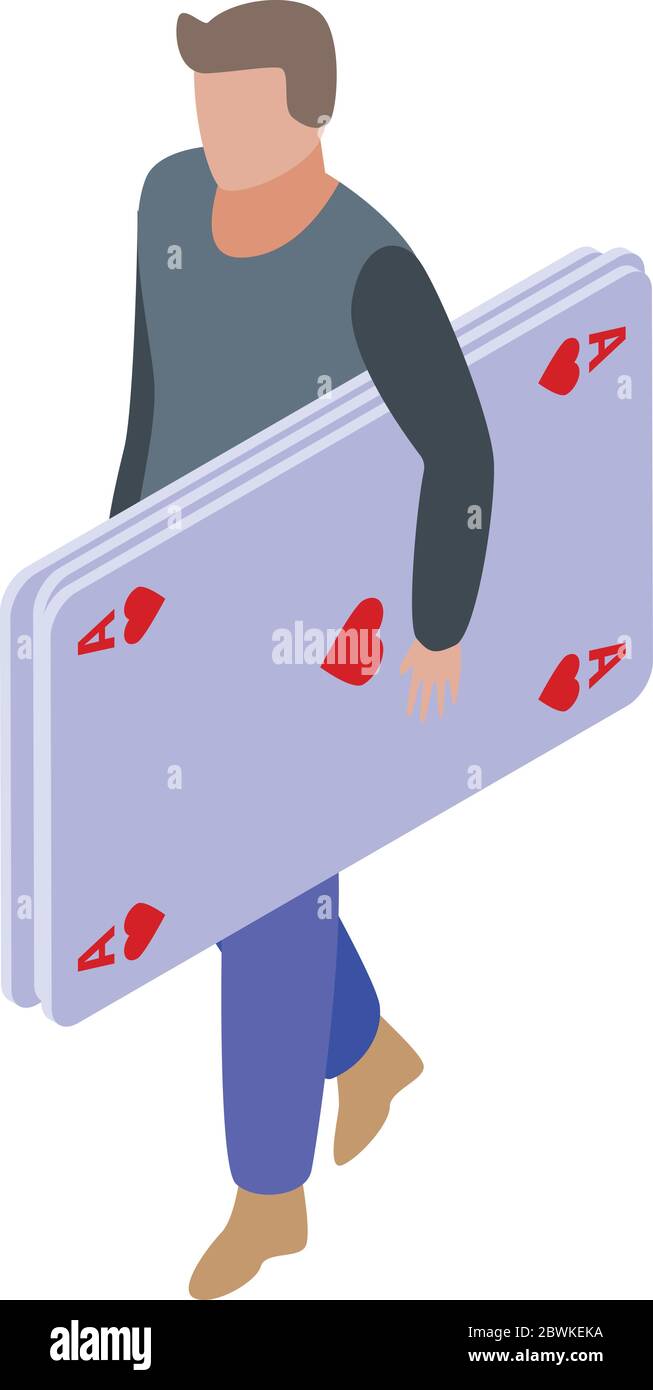 Playing cards addiction icon, isometric style Stock Vector Image & Art ...