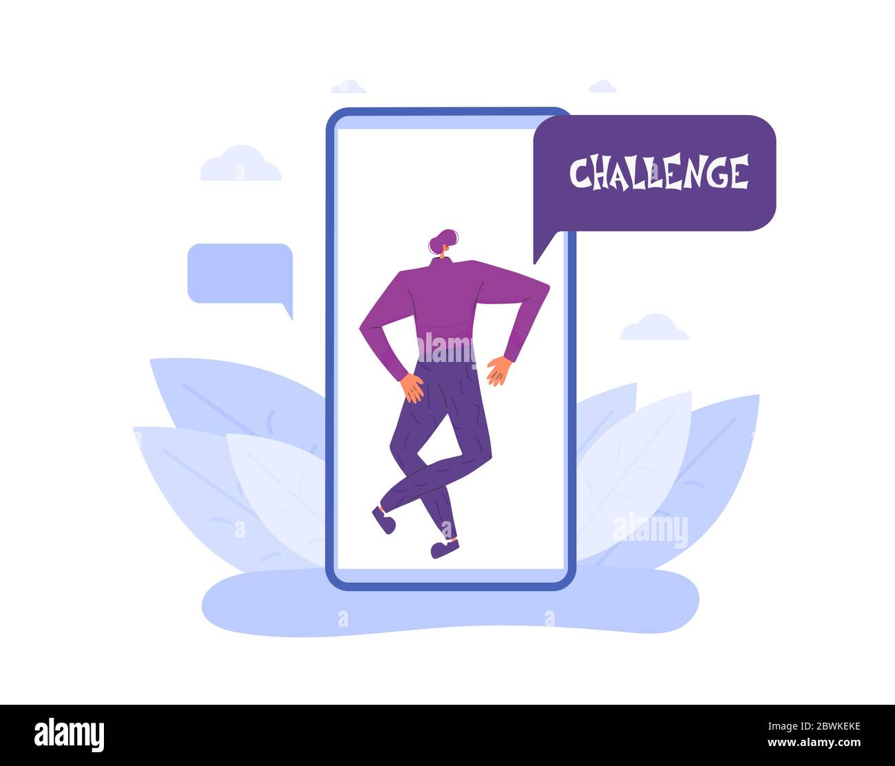 Challenge annonce. Social media flashmob or contest. Vector flat ...