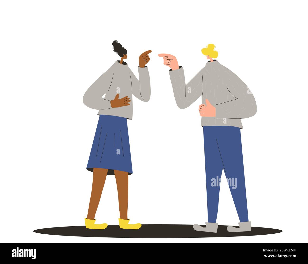 Cartoon woman pointing finger blame hi-res stock photography and images ...