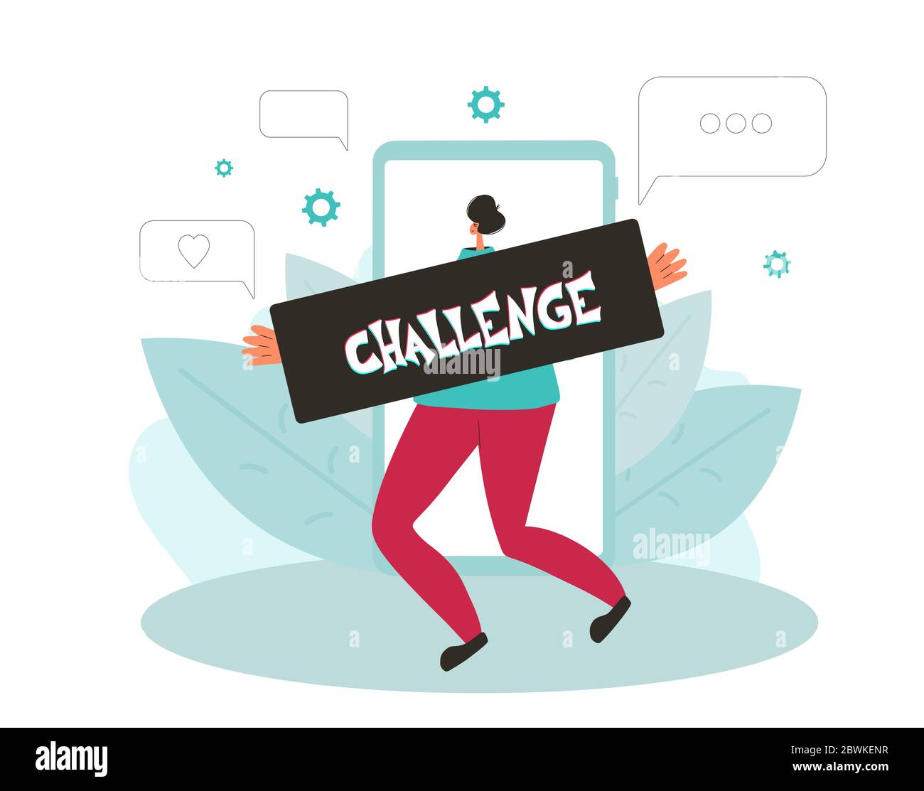 Challenge annonce. Social media flashmob or contest. Vector flat ...