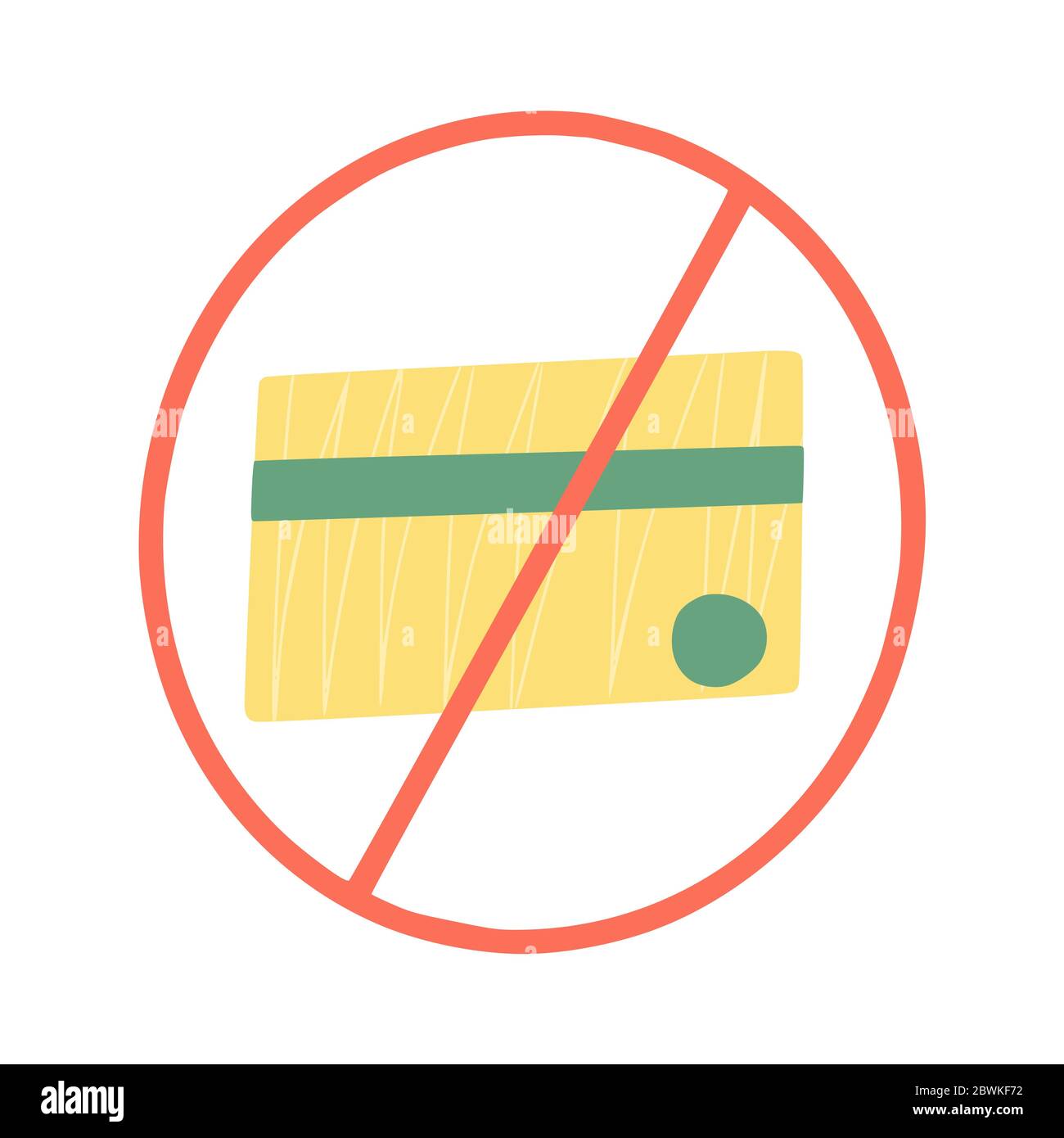 No credit card payment sign. Red stop symbol. Forbidden card icon ...