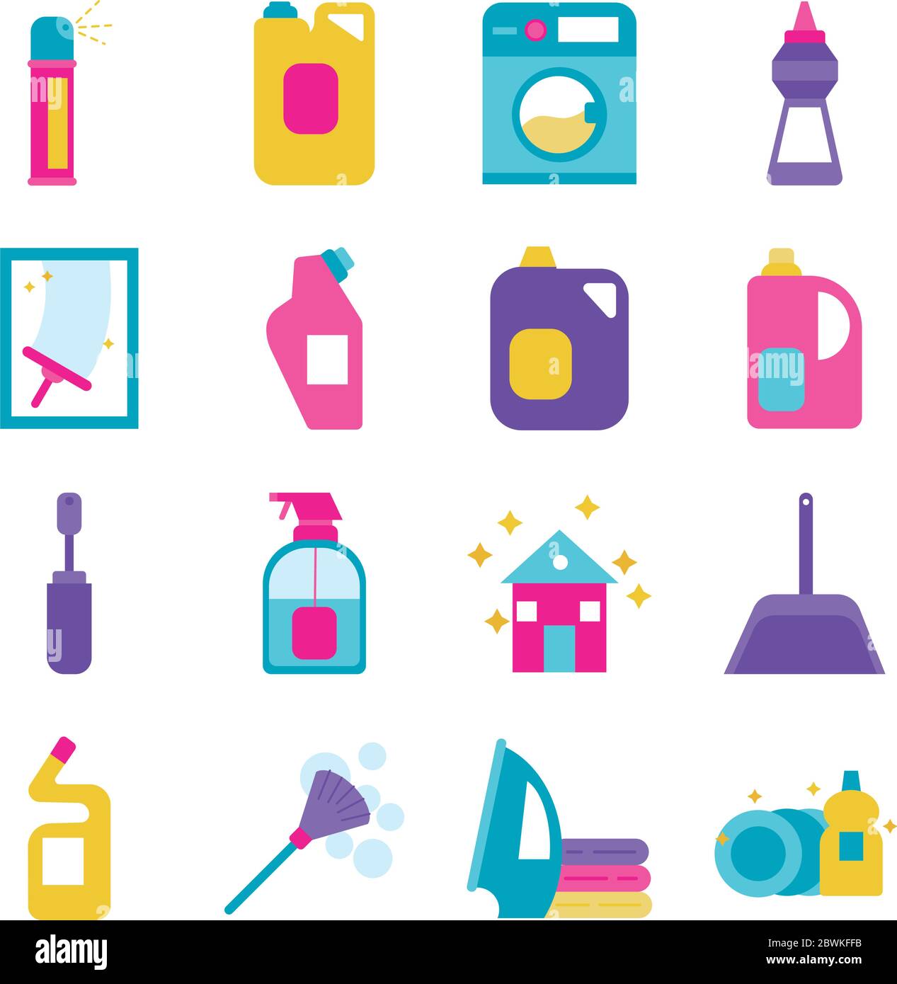 cleansing and desinfecting set icons Stock Vector Image & Art - Alamy