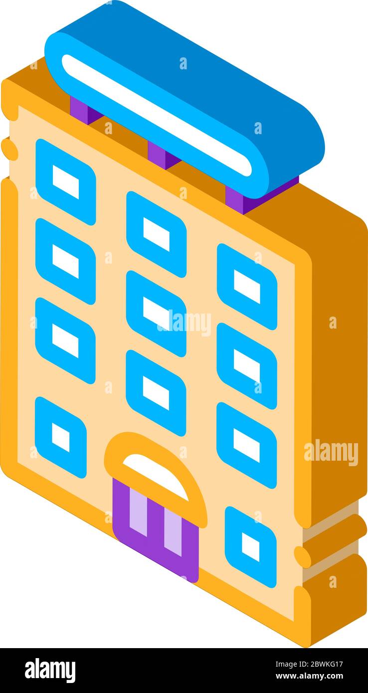 Tower-block Building isometric icon vector illustration Stock Vector ...