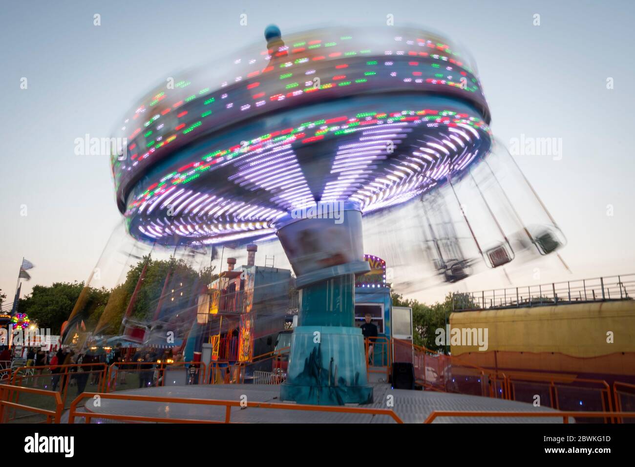 Chair o Plane ride at fairground in Rotorua, North Island, New Zealand ...