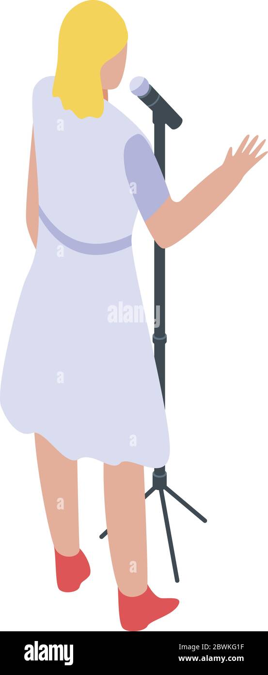 Female singer icon, isometric style Stock Vector Image & Art - Alamy