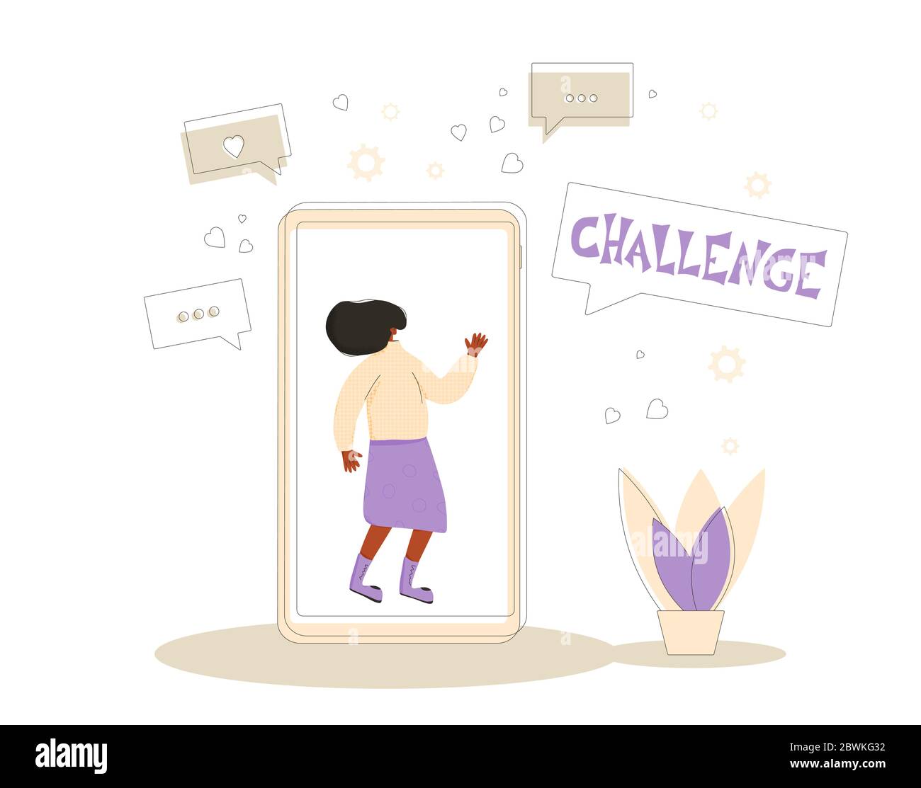 Challenge annonce. Social media flashmob or contest. Vector flat ...