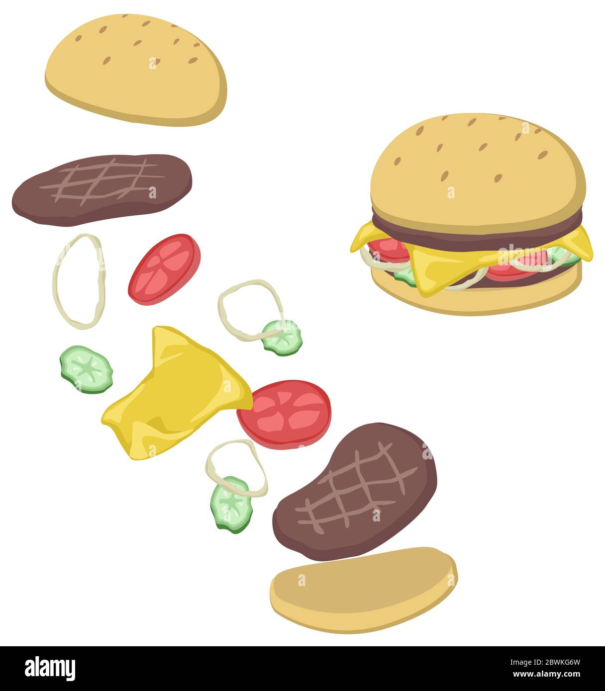 Cartoon hamburger vector vectors hi-res stock photography and images ...