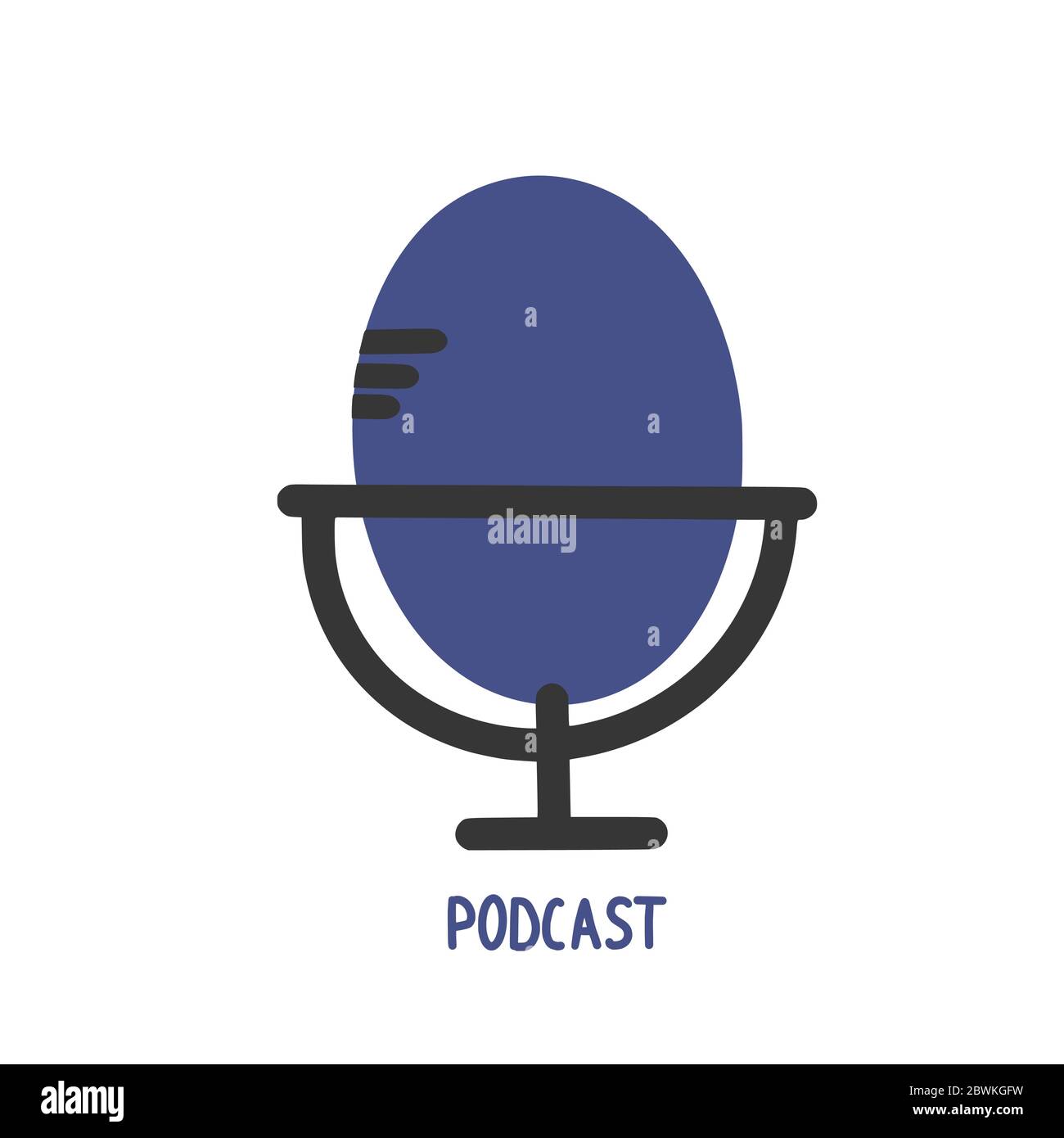 Microphone sign isolated on white background. Podcast logo emblem. Mike ...