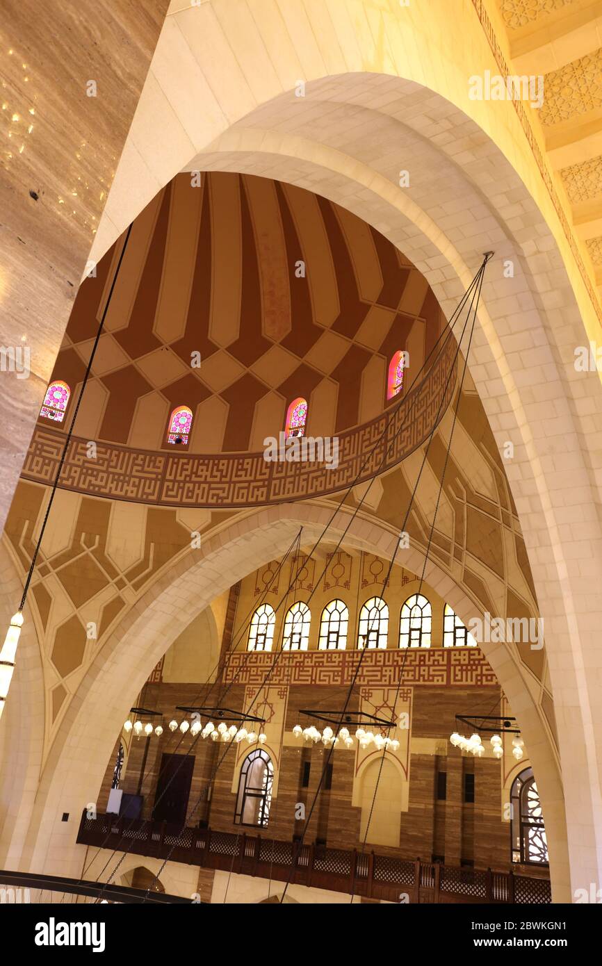 Interior of the Al Fatih (Great) Mosque, Juffair, Kingdom of Bahrain ...