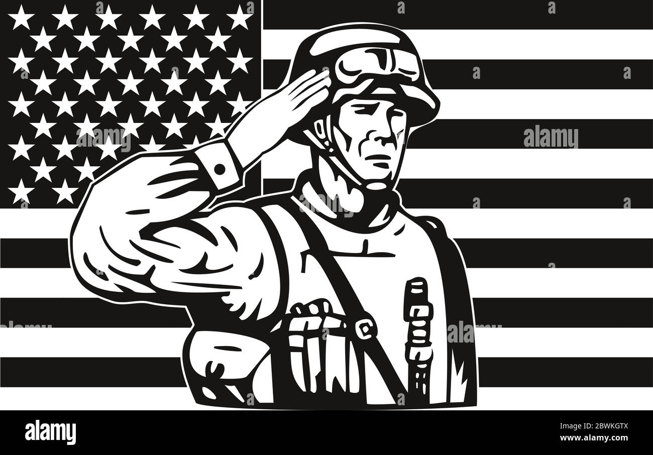 Veteran Saluting Stock Vector Images Alamy